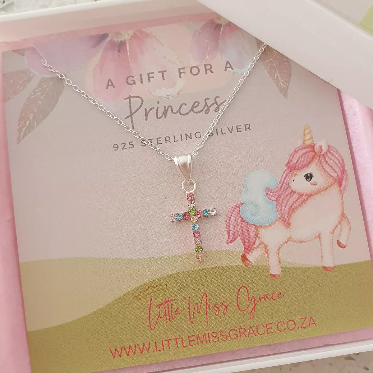 Children's Silver Cross Necklace – Little Miss Grace